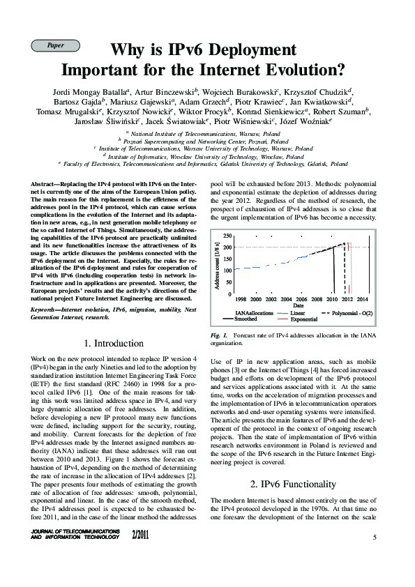 (PDF) Why is IPv6 deployment important for the internet evolution?