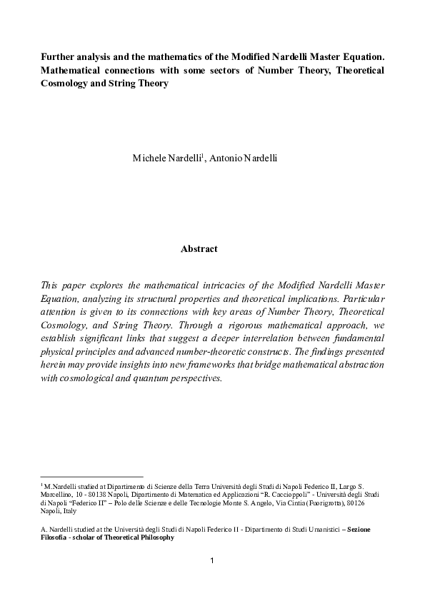 (PDF) Further analysis and the mathematics of the Modified Nardelli Master Equation ...
