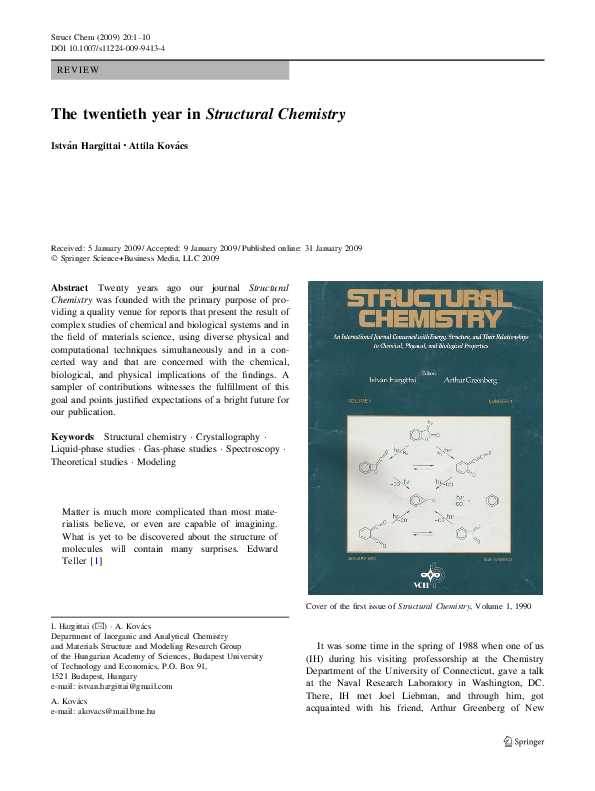 (PDF) The twentieth year in Structural Chemistry