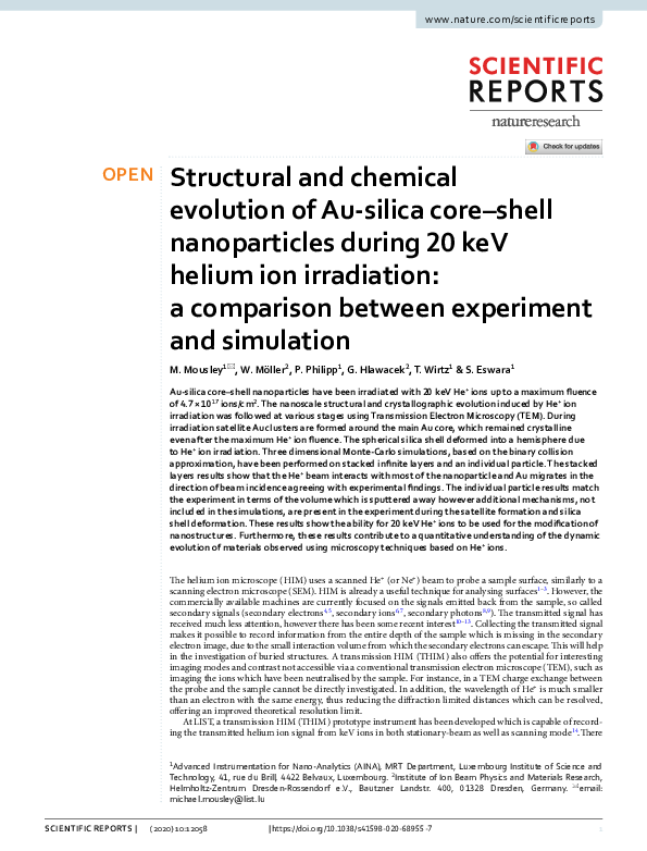 (PDF) Structural and chemical evolution of Au-silica core–shell ...