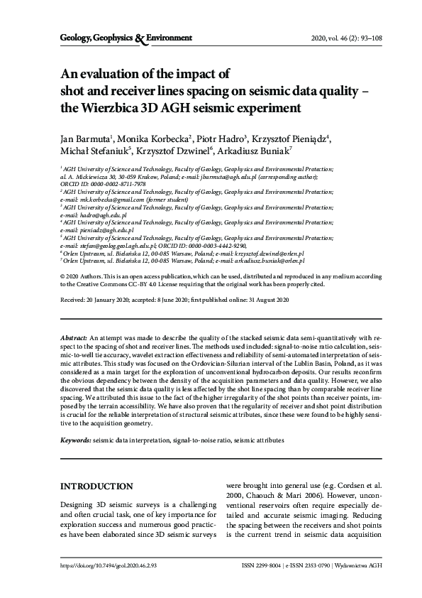 (PDF) An evaluation of the impact of shot and receiver lines spacing on ...
