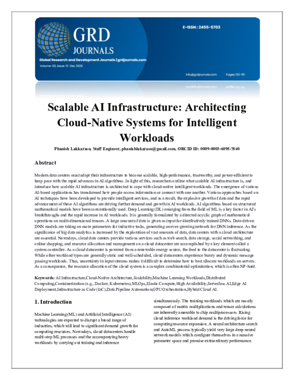 (PDF) Scalable AI Infrastructure: Architecting Cloud-Native Systems for Intelligent Workloads