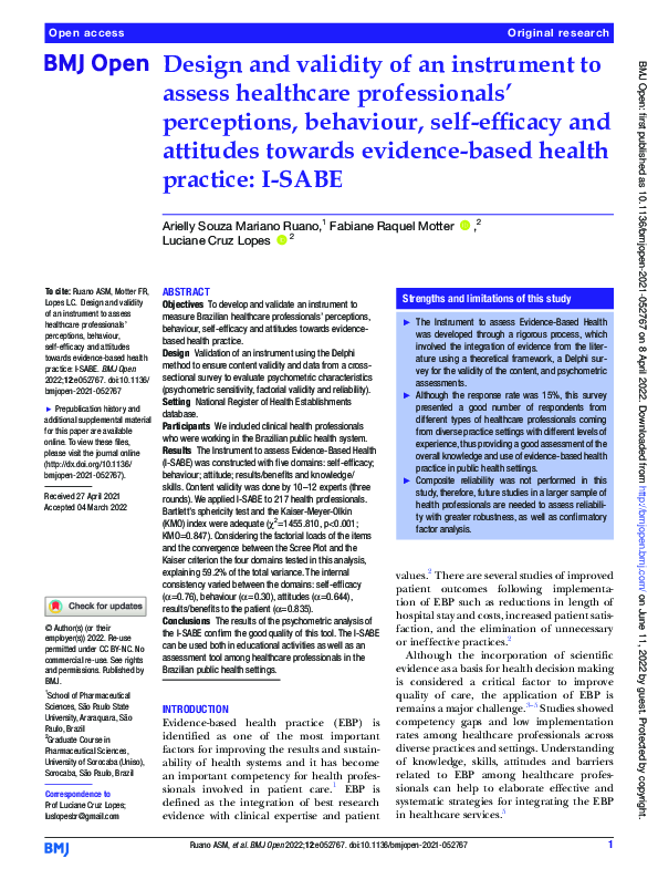 (PDF) Design and validity of an instrument to assess healthcare professionals’ perceptions ...