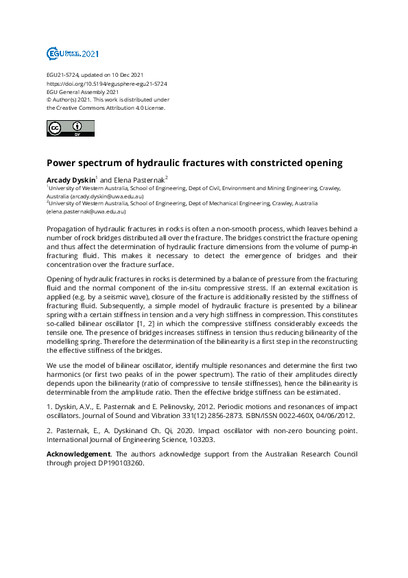 (PDF) Power spectrum of hydraulic fractures with constricted opening