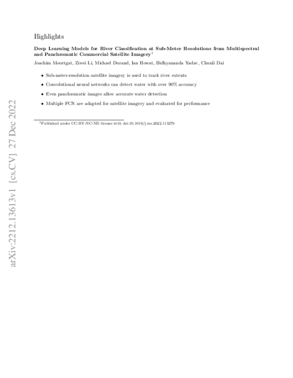 (PDF) Deep learning models for river classification at sub-meter ...