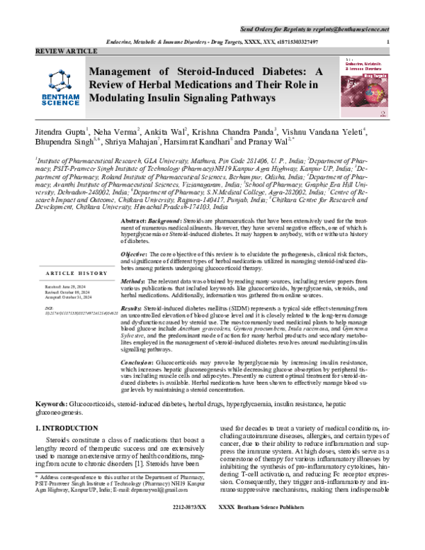 (PDF) Management of Steroid-Induced Diabetes: A Review of Herbal ...