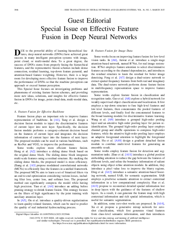 (PDF) Guest Editorial Special Issue on Effective Feature Fusion in Deep ...