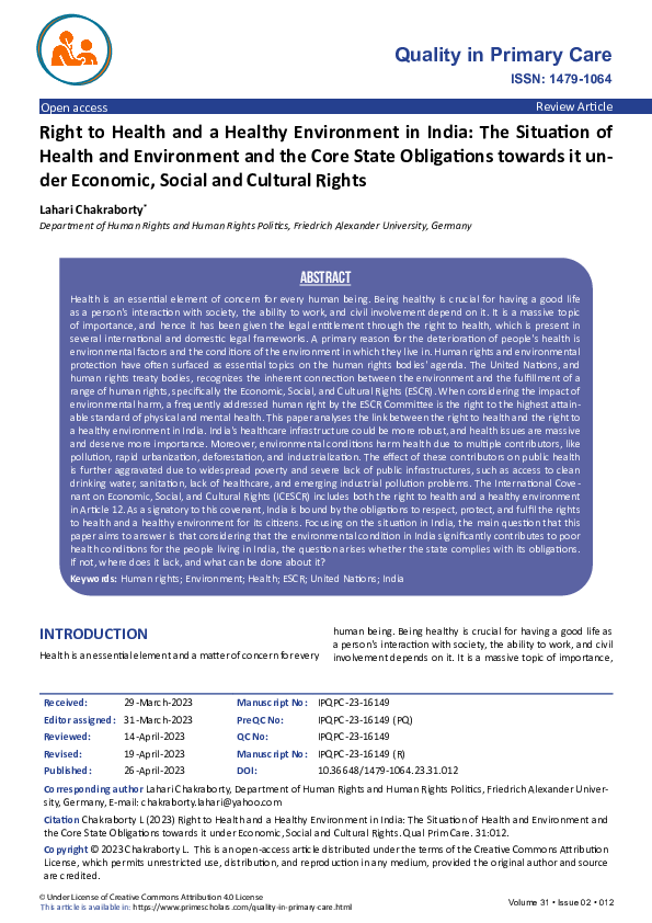(PDF) Quality in Primary Care