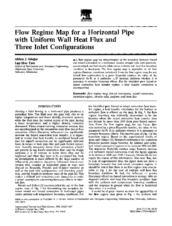 (PDF) Flow regime map for a horizontal pipe with uniform wall heat flux ...