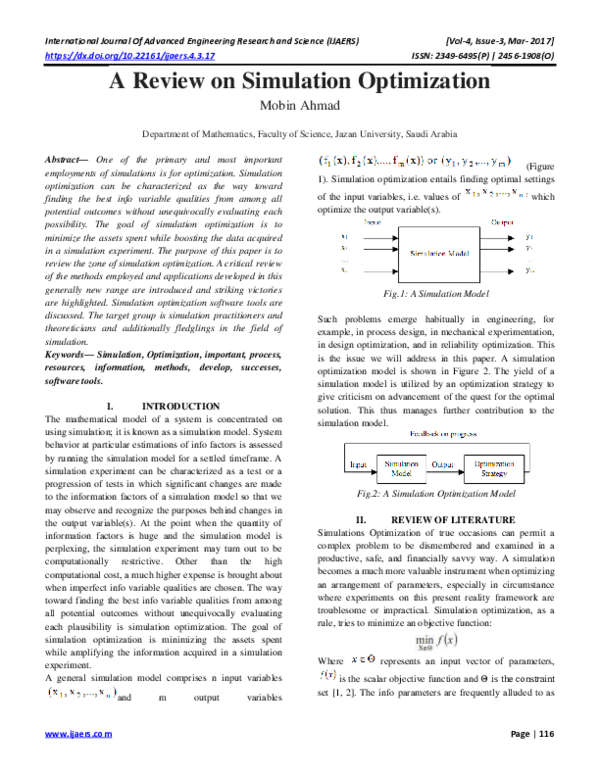 (PDF) A Review on Simulation Optimization