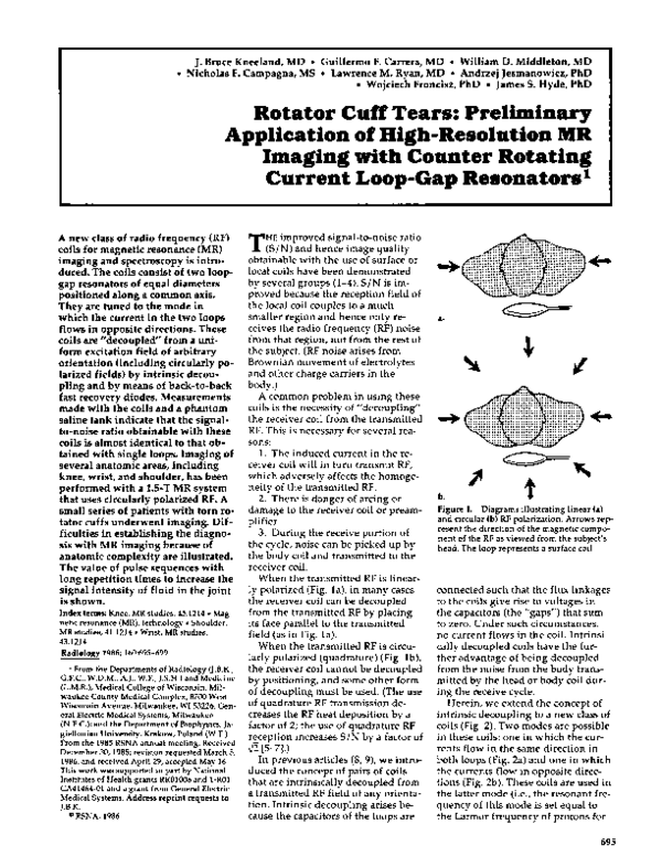 (PDF) Rotator cuff tears: preliminary application of high-resolution MR ...