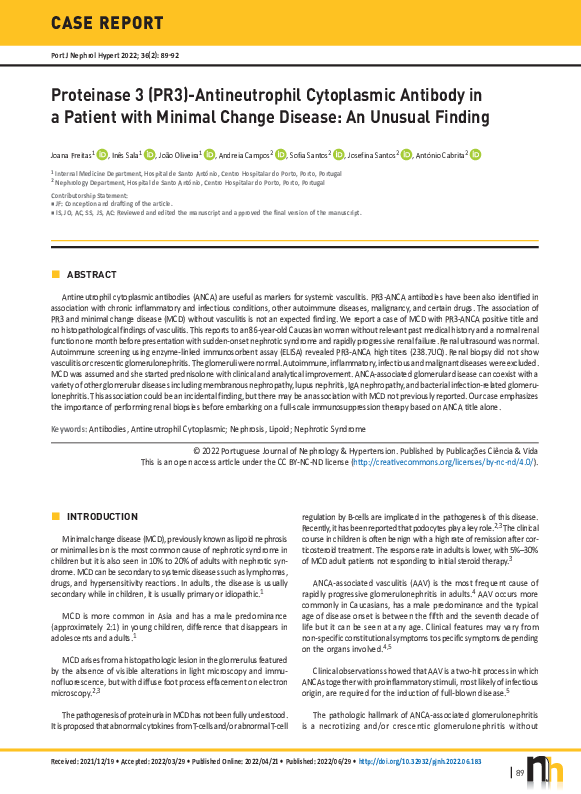 (PDF) Proteinase 3 (PR3)-Antineutrophil Cytoplasmic Antibody in a ...