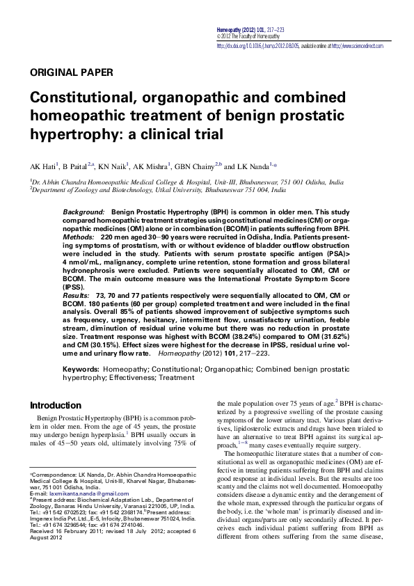 (PDF) Constitutional, organopathic and combined homeopathic treatment ...