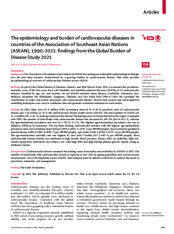 (PDF) The epidemiology and burden of cardiovascular diseases in ...