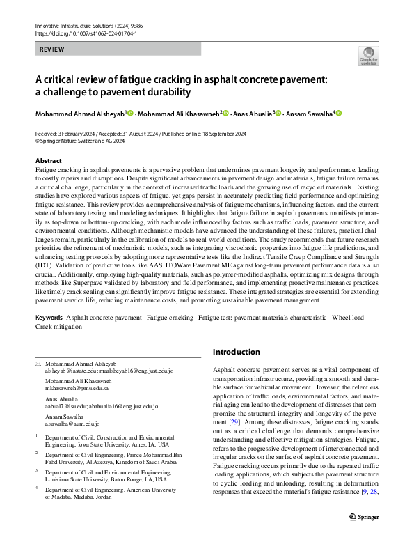(PDF) A critical review of fatigue cracking in asphalt concrete ...