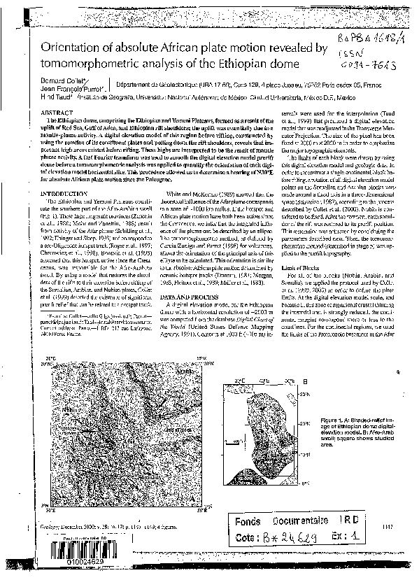 (PDF) Orientation of absolute African plate motion revealed by ...