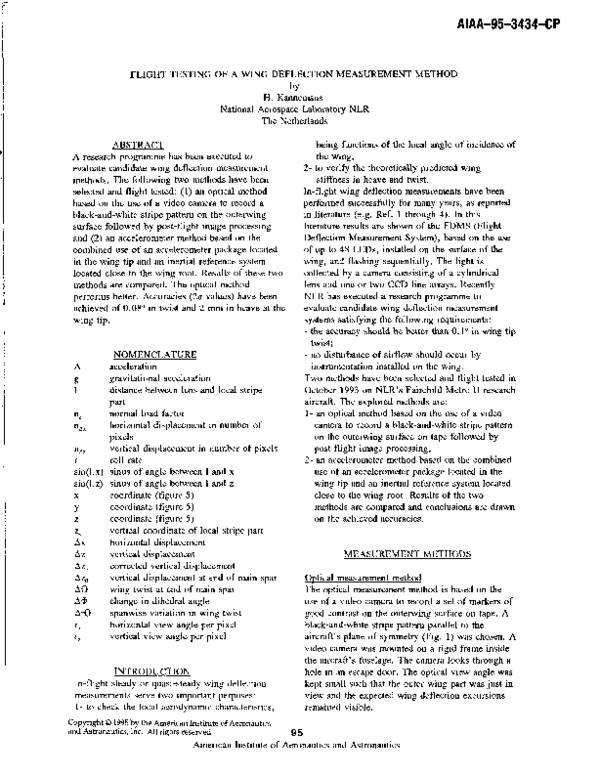 (PDF) Flight testing of a wing deflection measurement method