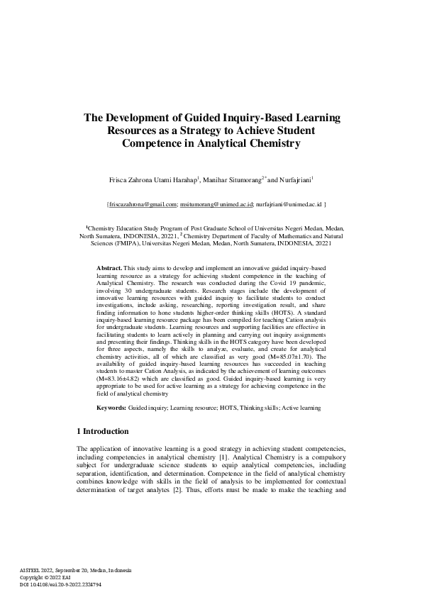 (PDF) The Development of Guided Inquiry-Based Learning Resources as a ...