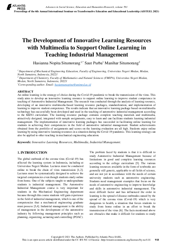 (PDF) The Development of Innovative Learning Resources with Multimedia ...