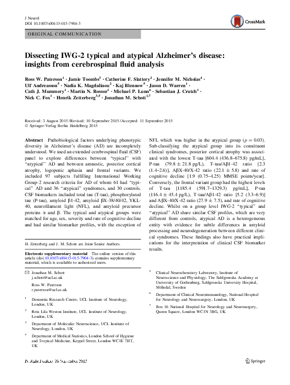 (PDF) Dissecting IWG-2 typical and atypical Alzheimer's disease ...