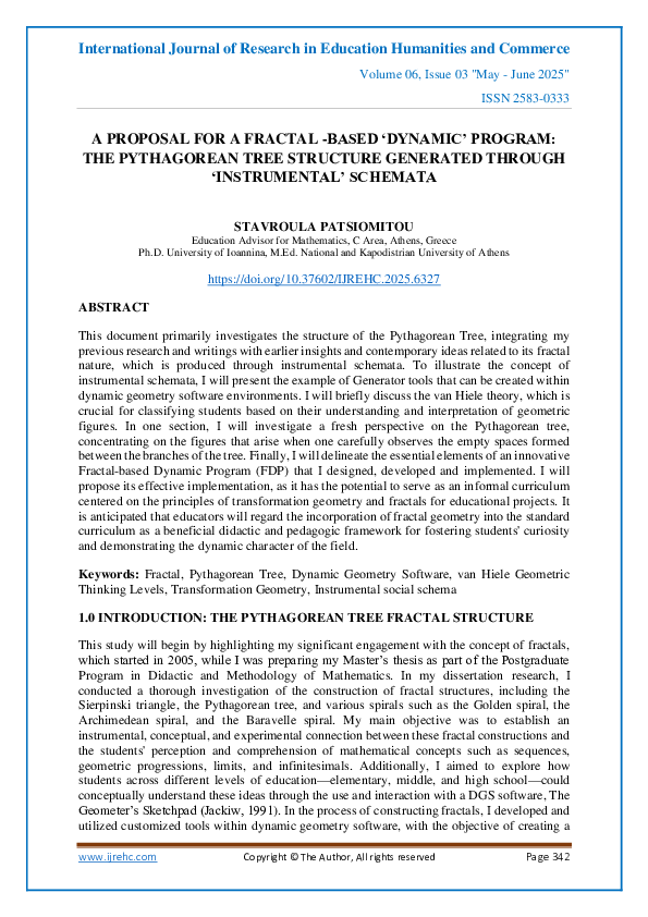 (PDF) Patsiomitou, S. (2025b). A Proposal for a fractal-based 'Dynamic ...