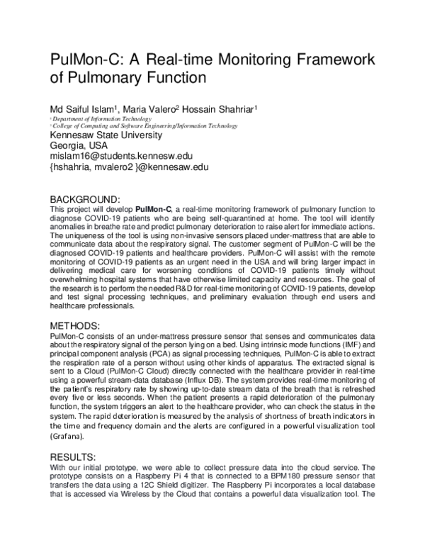 (PDF) PulMon-C: A Real-time Monitoring Framework of Pulmonary Function