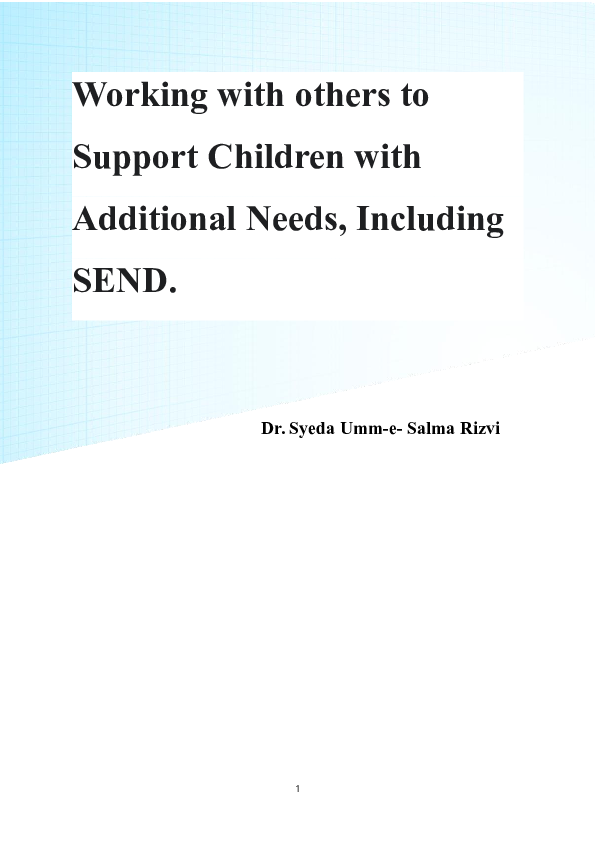(PDF) Working with others to Support Children with Additional Needs ...