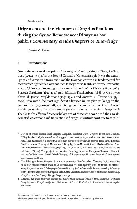 (PDF) Origenism and the Memory of Evagrius Ponticus during the Syriac ...
