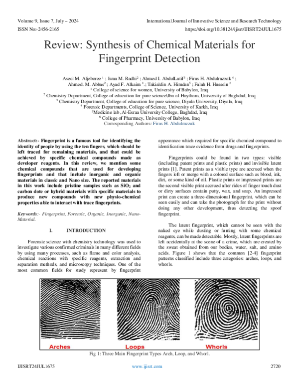(PDF) Review: Synthesis of Chemical Materials for Fingerprint Detection