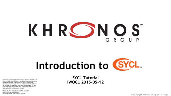 (PDF) Khronos SYCL for OpenCL