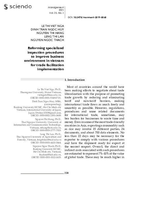 (PDF) Reforming specialized inspection procedures to improve business ...