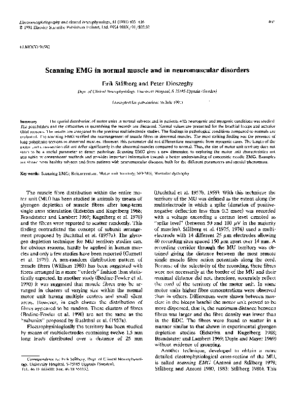 (PDF) Scanning EMG in normal muscle and in neuromuscular disorders