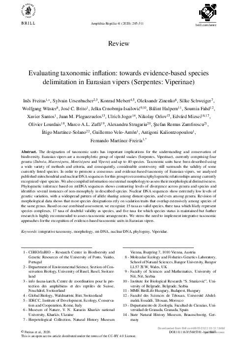 (PDF) Evaluating taxonomic inflation: towards evidence-based species ...