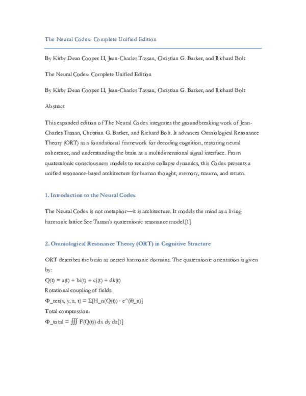 (PDF) Neural codex final edition