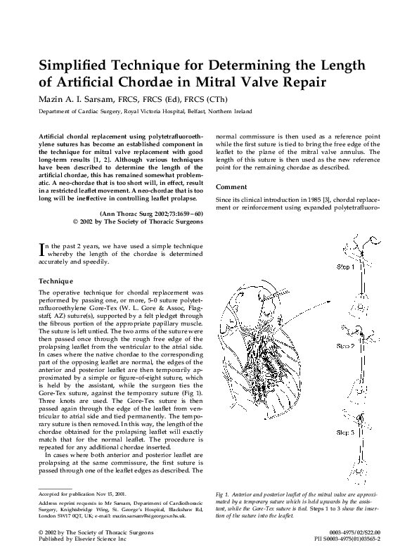 (PDF) Simplified technique for determining the length of artificial ...
