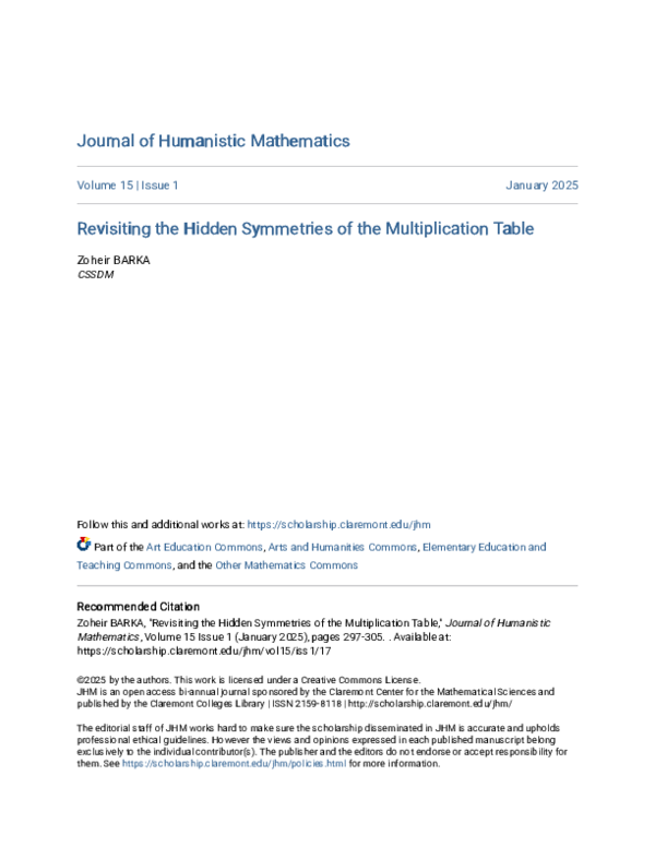 (PDF) Revisiting the Hidden Symmetries of the Multiplication Table ...