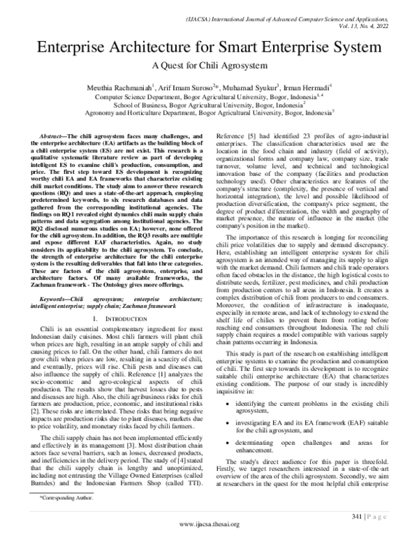(PDF) Enterprise Architecture for Smart Enterprise System