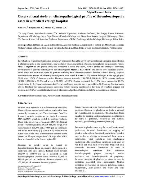 (PDF) Observational study on clinicopathological profile of ...