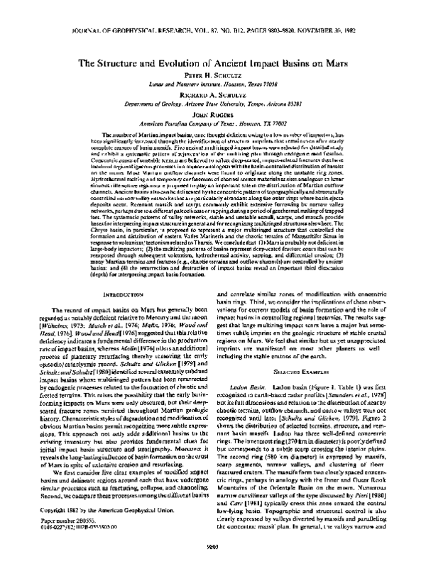 (PDF) The structure and evolution of ancient impact basins on Mars