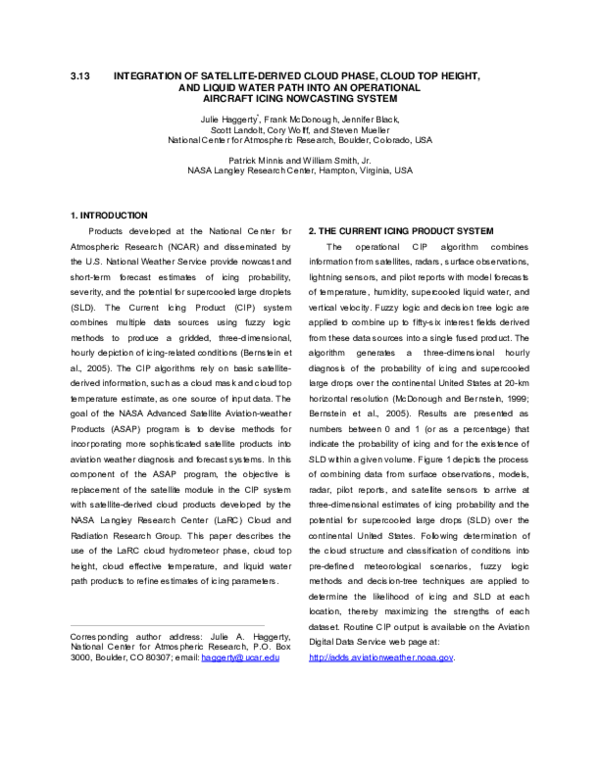 (PDF) 3.13 Integration of Satellite-Derived Cloud Phase, Cloud