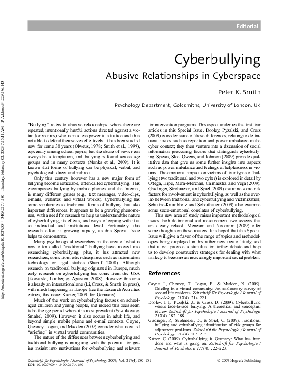 (PDF) Cyberbullying