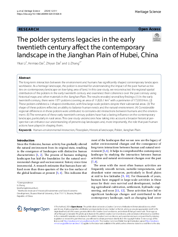 (PDF) The polder systems legacies in the early twentieth century affect ...