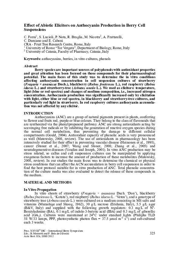 (PDF) Effect of Abiotic Elicitors on Anthocyanin Production in Berry ...