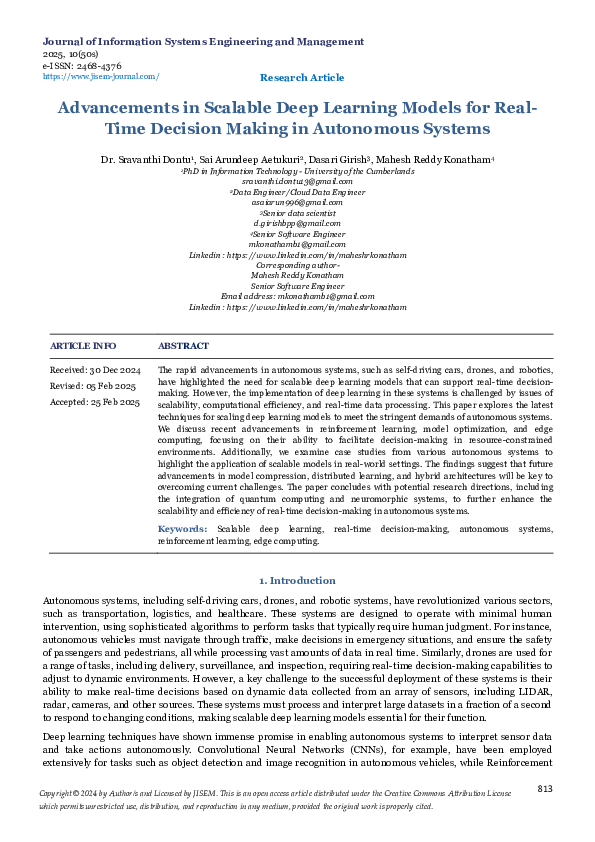 (PDF) Advancements in Scalable Deep Learning Models for Real-Time ...