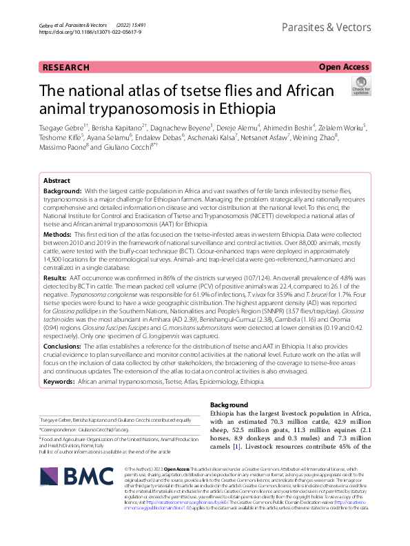 (PDF) The national atlas of tsetse flies and African animal ...