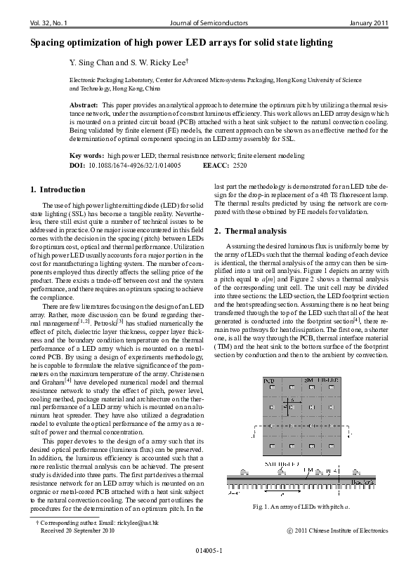 (PDF) Spacing optimization of high power LED arrays for solid state ...