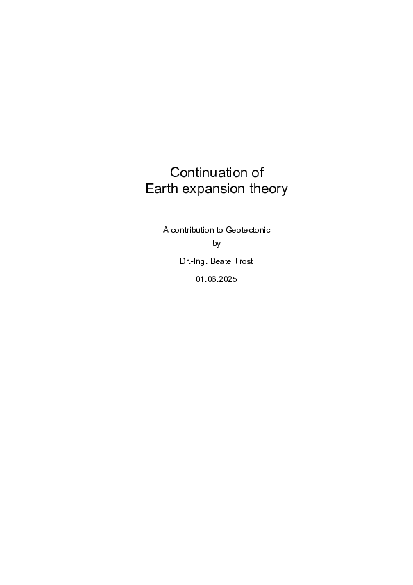 (PDF) Continuation of earth expansion theory