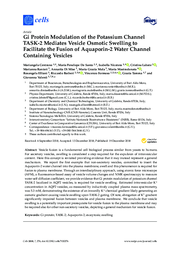 (PDF) Gi Protein Modulation of the Potassium Channel TASK-2 Mediates ...