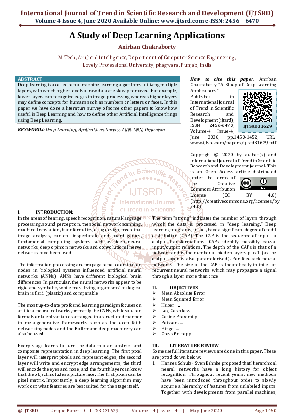 (PDF) A Study of Deep Learning Applications