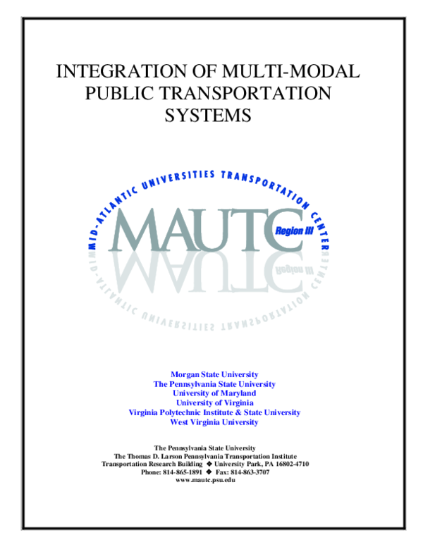(PDF) Integration of Multi-modal Public Transportation Systems